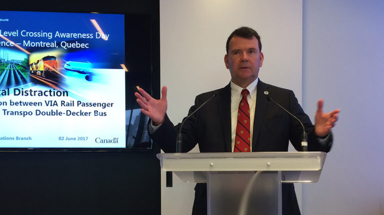 RAC President and CEO Michael Bourque delivers opening remarks at International Level Crossing ...